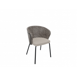 Rondo 4-poots metaal Ø 21/12 mm, hoge brede rug, zithoogte 46 cm